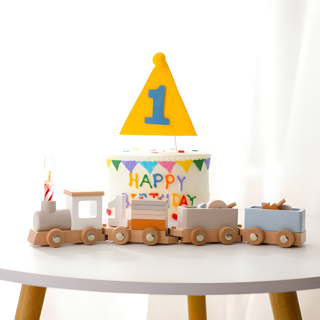 Small Wooden Train and Wooden Trailer Trolley Toys – Petite Pioneers