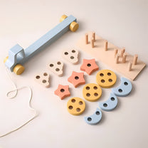Small Wooden Train and Wooden Trailer Trolley Toys – Petite Pioneers