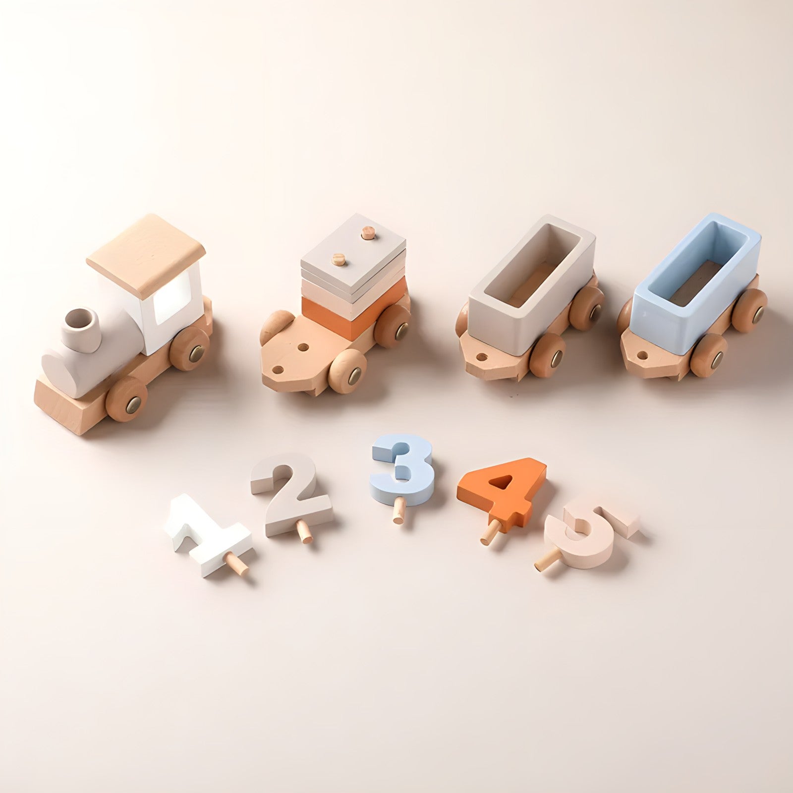 Small Wooden Train and Wooden Trailer Trolley Toys – Petite Pioneers